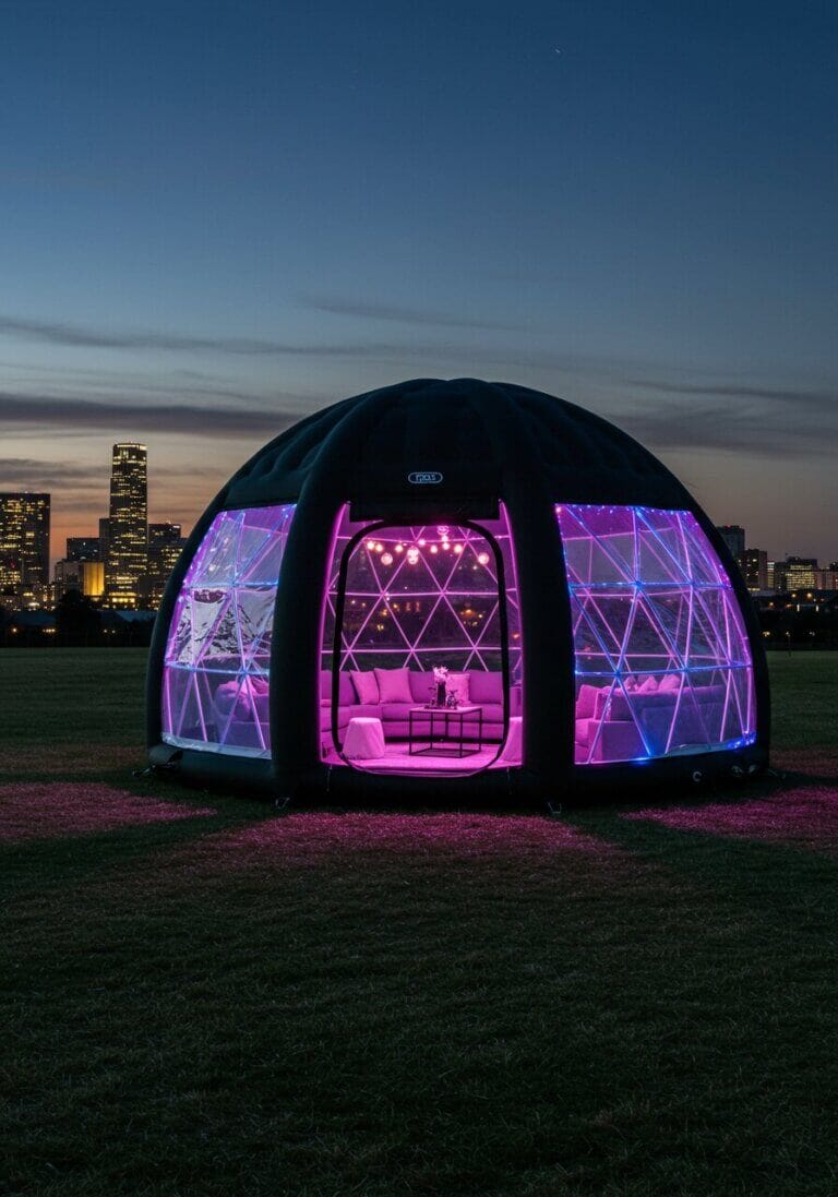 7 Stunning Black Event Tents: Inflatable Igloo Dome Design